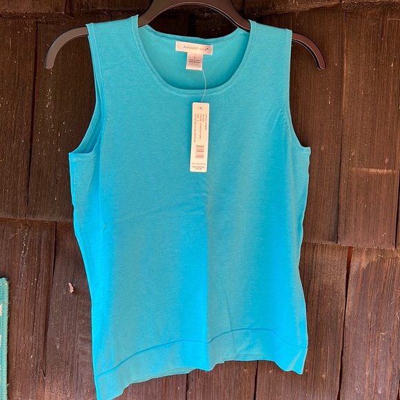 august silk | Tops | New Size Small Turquoise August Silk Sleeveless ...